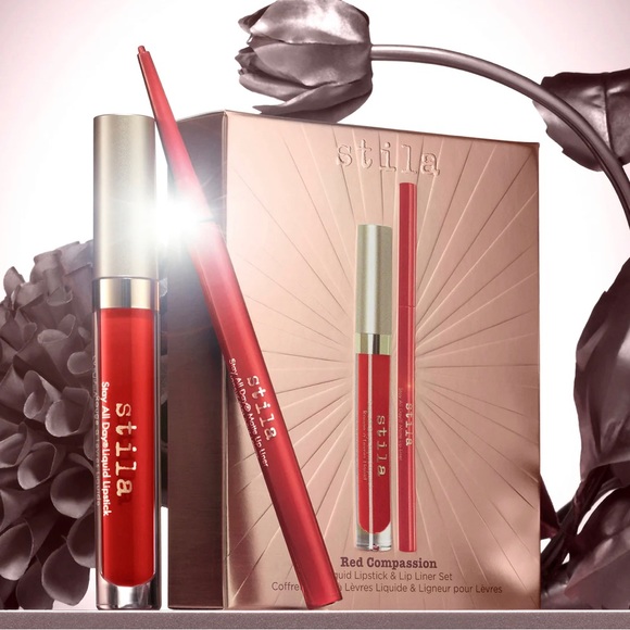 Stila | Makeup | Red Compassion Liquid Lipstick Lip Liner Set | Poshmark